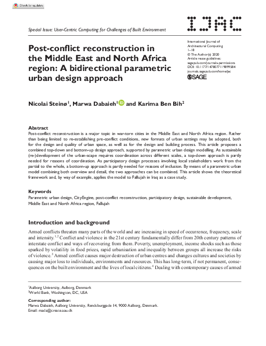 (PDF) Post-conflict reconstruction in the Middle East and North Africa ...