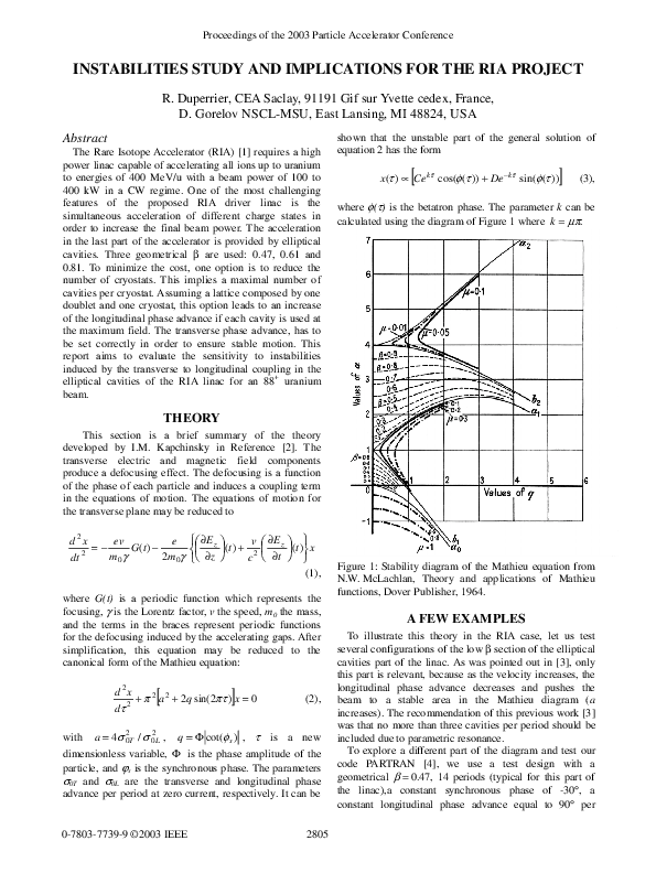 (PDF) Instabilities study and implications for the Ria project | Romuald Duperrier - Academia.edu