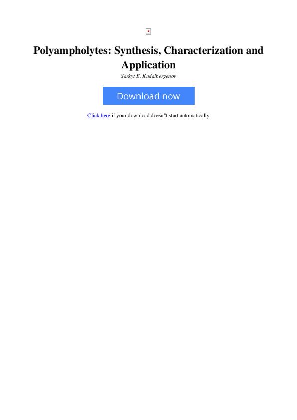 (PDF) Polyampholytes: synthesis, characterization, and application