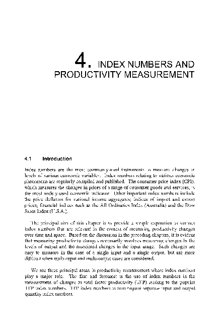 (PDF) Index Numbers and Productivity Measurement