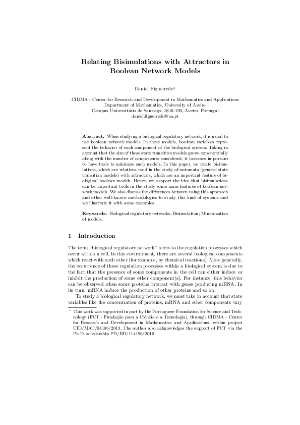 (PDF) Relating Bisimulations with Attractors in Boolean Network Models