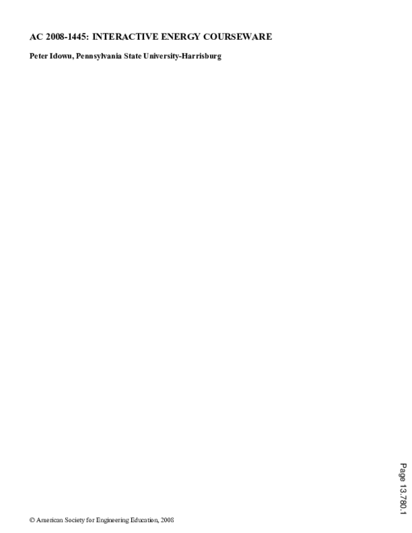 (PDF) Interactive Energy Courseware