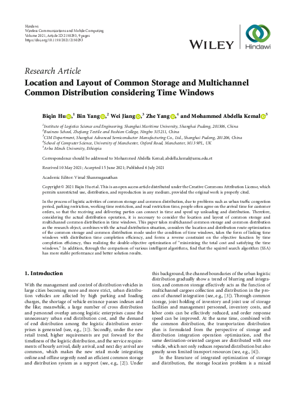 (PDF) Location and Layout of Common Storage and Multichannel Common ...