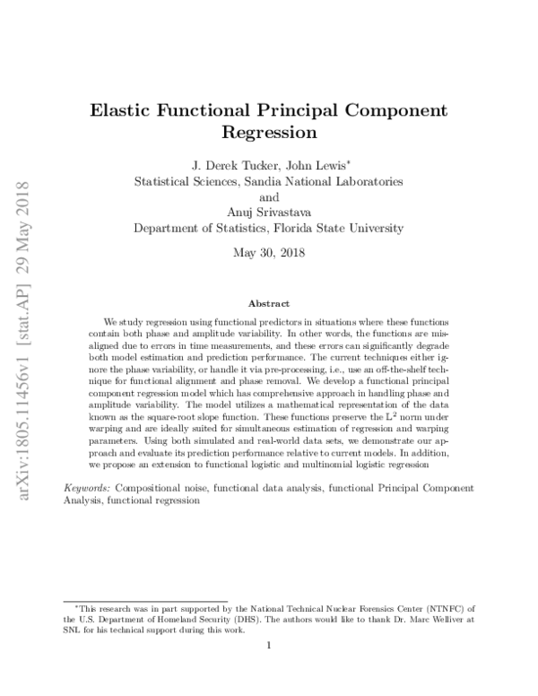 (PDF) Elastic functional principal component regression