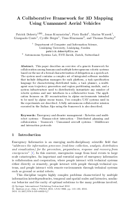 (PDF) A Collaborative Framework for 3D Mapping Using Unmanned Aerial Vehicles