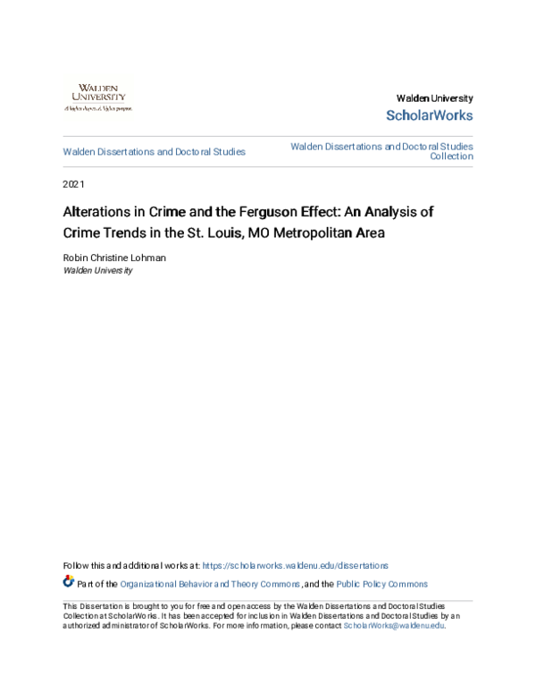 (PDF) Alterations in Crime and the Ferguson Effect: An Analysis of ...