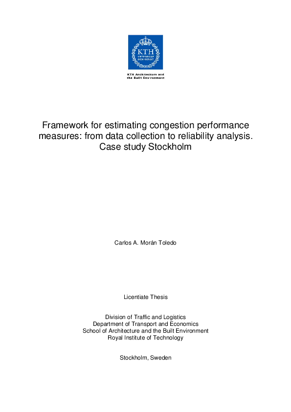 (PDF) Framework for estimating congestion performance measure: from data collection to ...