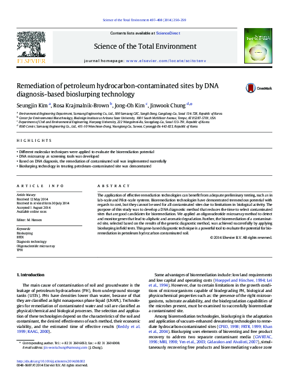 (PDF) Remediation of petroleum hydrocarbon-contaminated sites by DNA ...