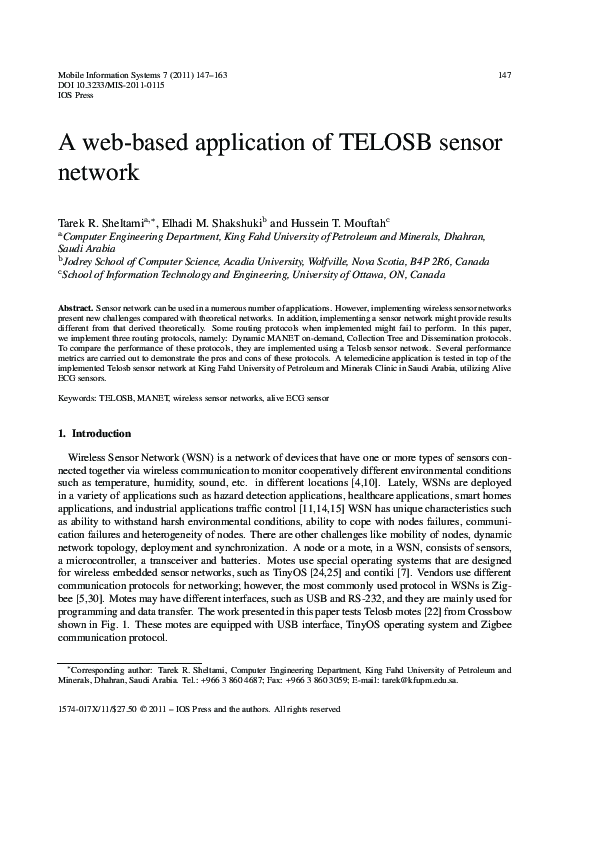 (PDF) A Web-Based Application of TELOSB Sensor Network