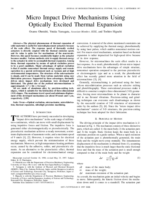(PDF) Micro impact drive mechanisms using optically excited thermal ...