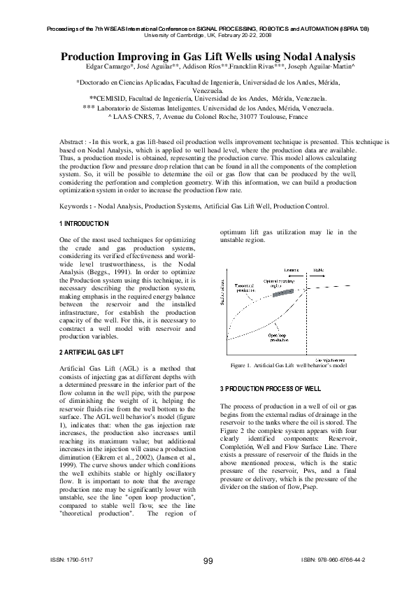 (PDF) Production improving in gas lift wells using nodal analysis