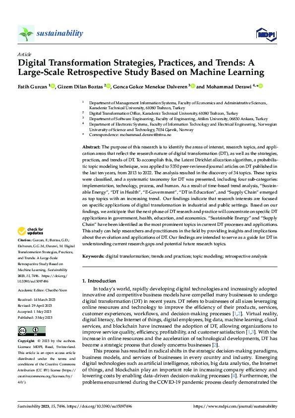(PDF) Digital Transformation Strategies, Practices, and Trends: A Large ...