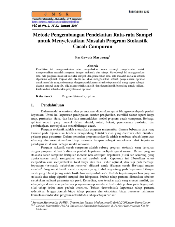(PDF) Metode Pengembangan Pendekatan Rata Rata Sampel Untuk ...