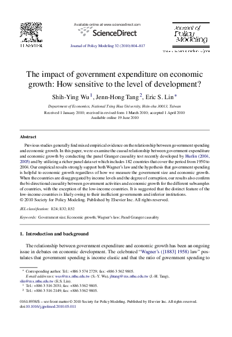 (PDF) The impact of government expenditure on economic growth: How ...