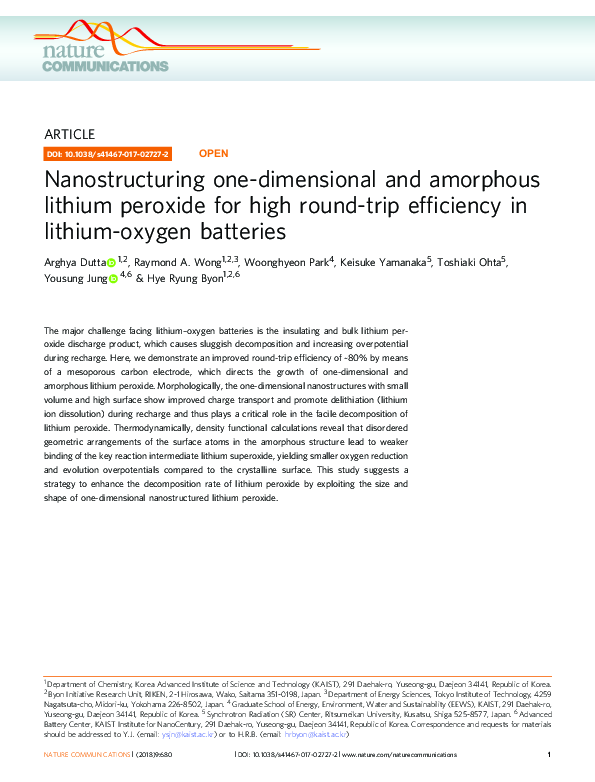 (PDF) Nanostructuring one-dimensional and amorphous lithium peroxide ...