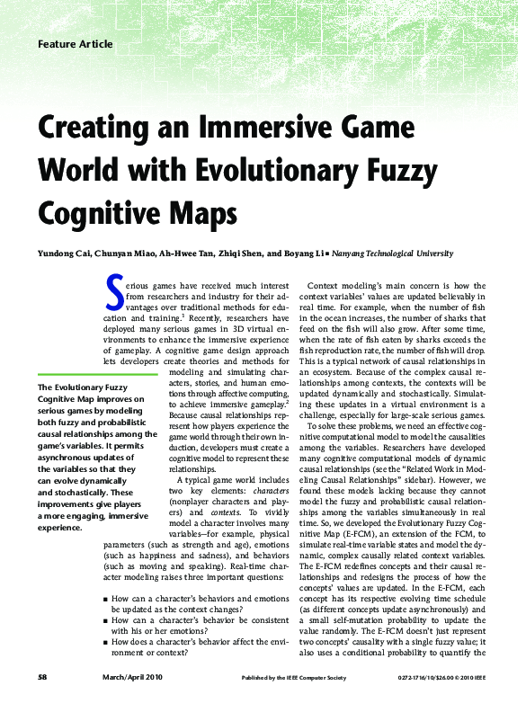 (PDF) Creating an Immersive Game World with Evolutionary Fuzzy Cognitive Maps