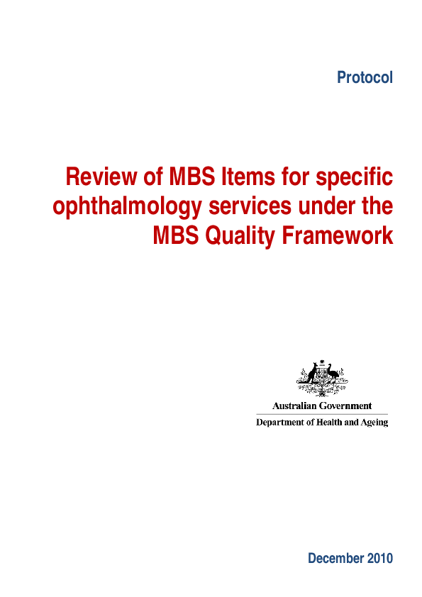 (PDF) Review of MBS Items for specific ophthalmology services under the ...