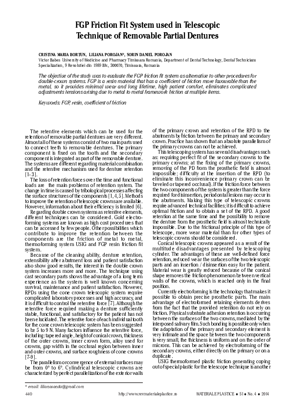 (PDF) FGP Friction Fit System used in Telescopic Technique of Removable ...