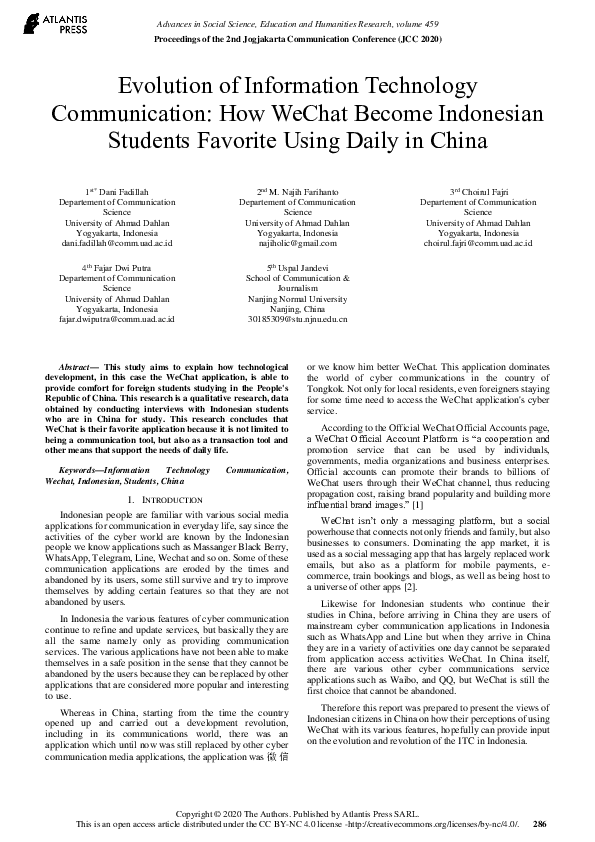 (PDF) Evolution of Information Technology Communication: How WeChat ...