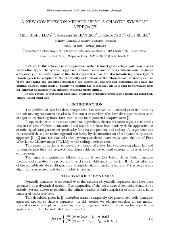(PDF) A New Compression Method Using a Chaotic Symbolic Approach