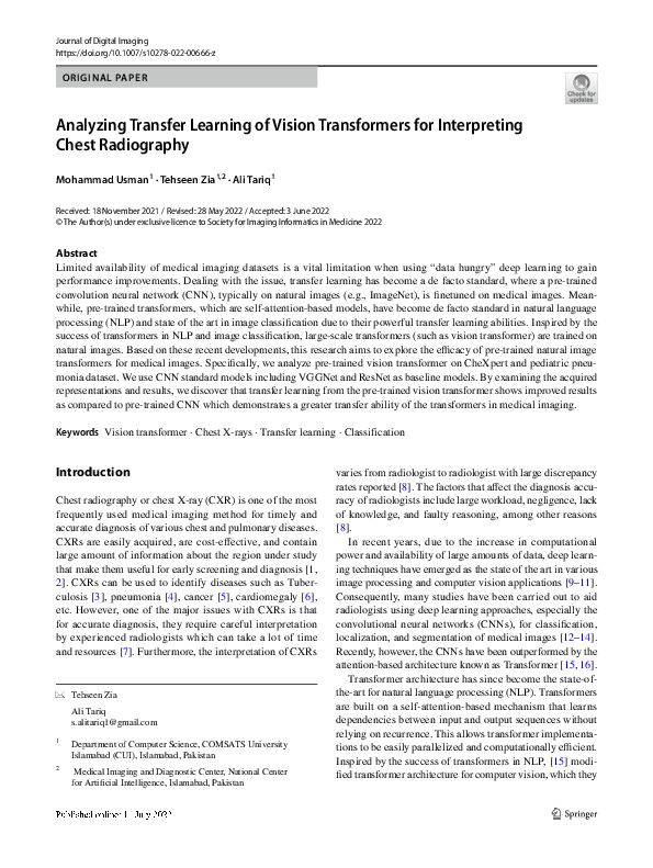 (PDF) Analyzing Transfer Learning of Vision Transformers for ...