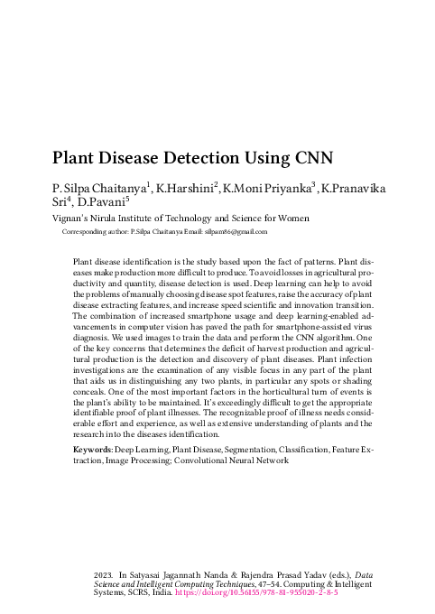 (PDF) Plant Disease Detection Using CNN