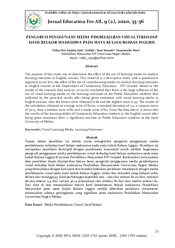 (PDF) Pengaruh Penggunaan Media Pembelajaran Visual Terhadap Hasil Belajar Mahasiswa Pada Mata ...