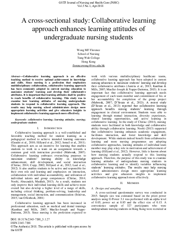 (PDF) A cross-sectional study: Collaborative learning approach enhances learning attitudes of ...