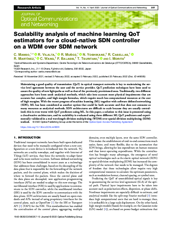 (PDF) Scalability Analysis of Machine Learning QoTEstimators for Cloud ...