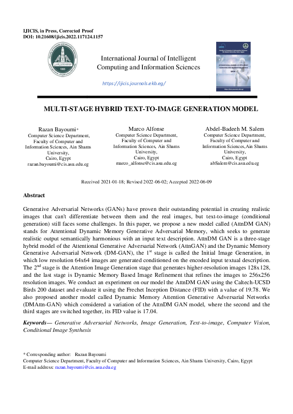 (PDF) Multi-Stage Hybrid Text-to-Image Generation Models