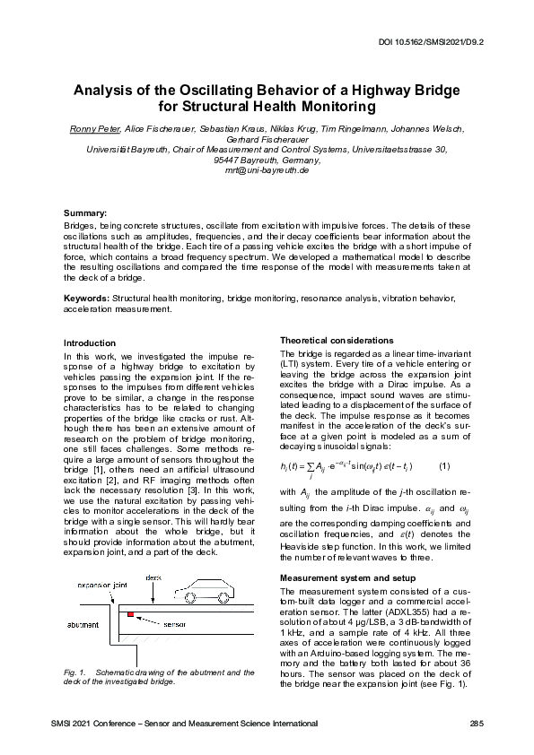 (PDF) D9.2 Analysis of the Oscillating Behavior of a Highway Bridge for ...