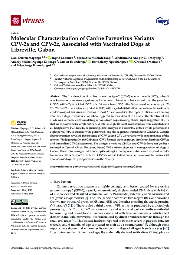 (PDF) Molecular Characterization of Canine Parvovirus Variants CPV-2a ...