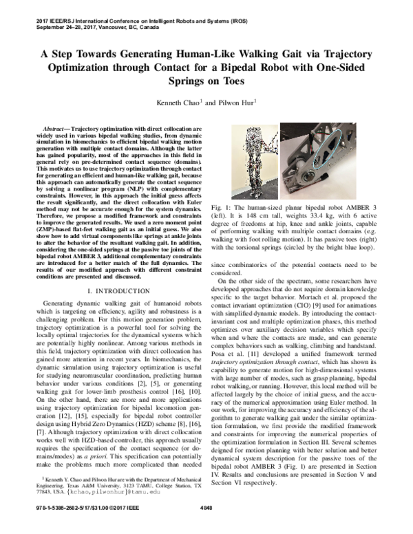 (PDF) A step towards generating human-like walking gait via trajectory ...
