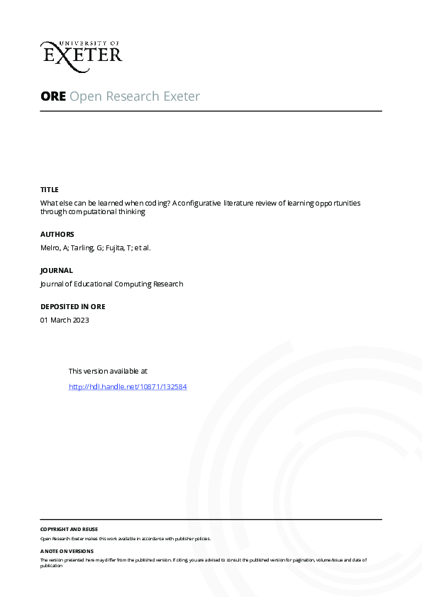 Pdf What Else Can Be Learned When Coding A Configurative Literature Review Of Learning