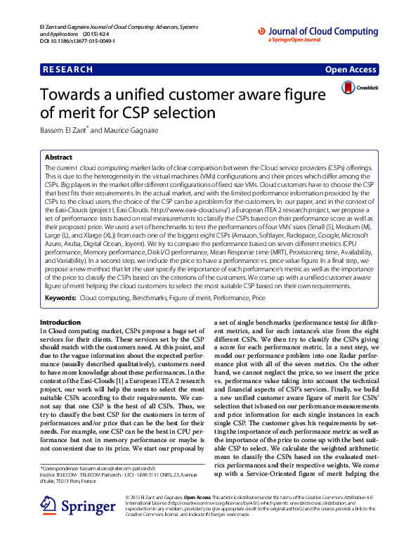 (PDF) Towards a unified customer aware figure of merit for CSP ... (PDF) Towards a unified customer aware figure of merit for CSP ...