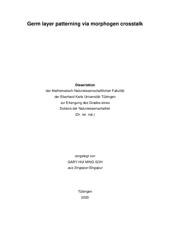 (PDF) Germ layer patterning via morphogen crosstalk | Gary Soh - Academia.edu