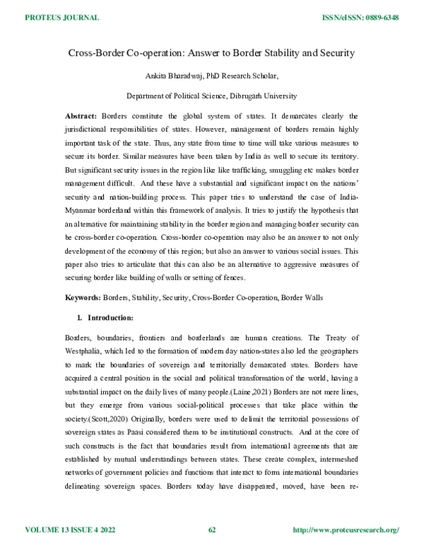 (PDF) Cross-Border Co-operation: Answer to Border Stability and Security