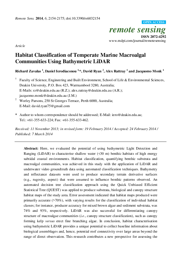 (PDF) Article Habitat Classification of Temperate Marine Macroalgal ...