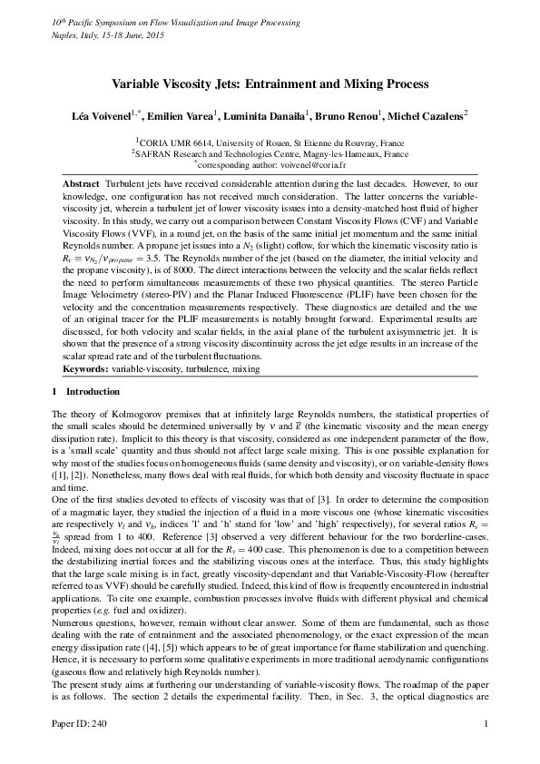 (PDF) Variable Viscosity Jets: Entrainment and Mixing Process | L ...