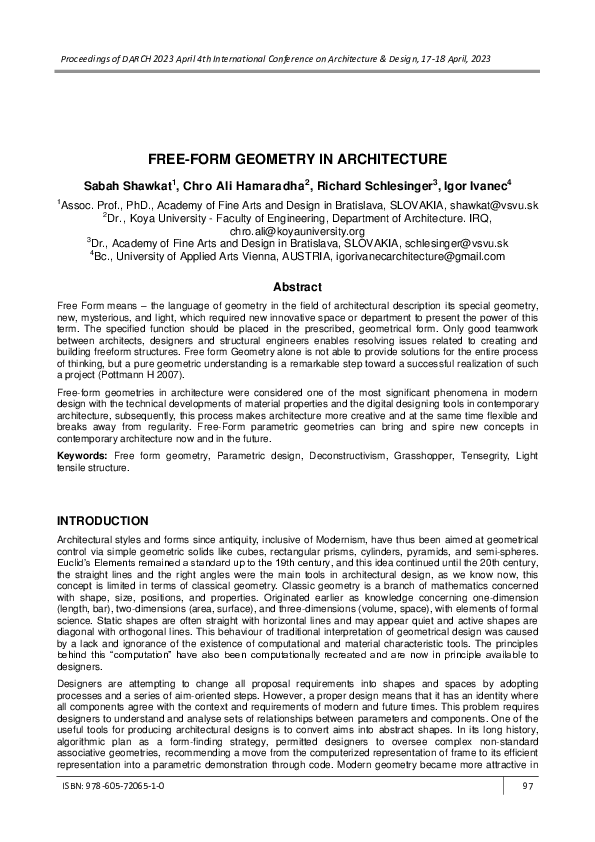 (PDF) Free-Form Geometry in Architecture
