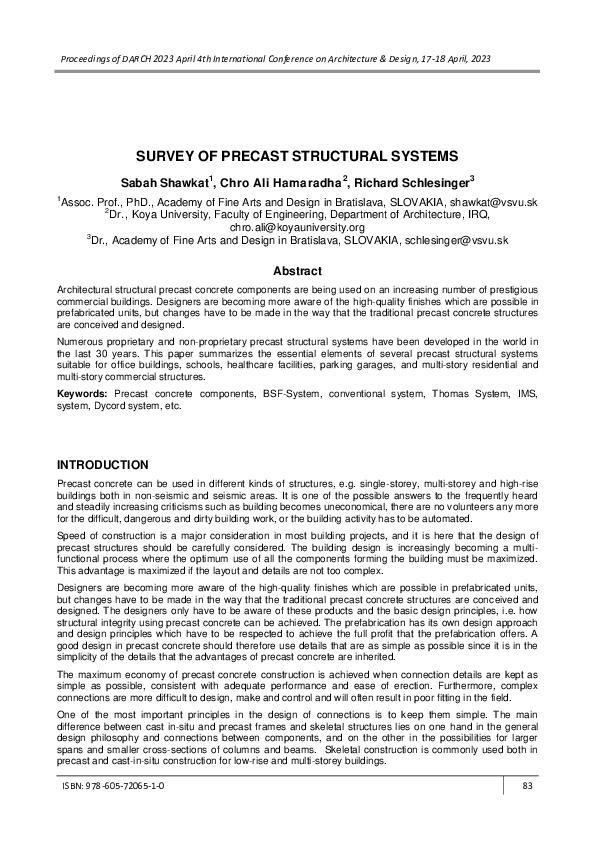 (PDF) Survey of Precast Structural Systems