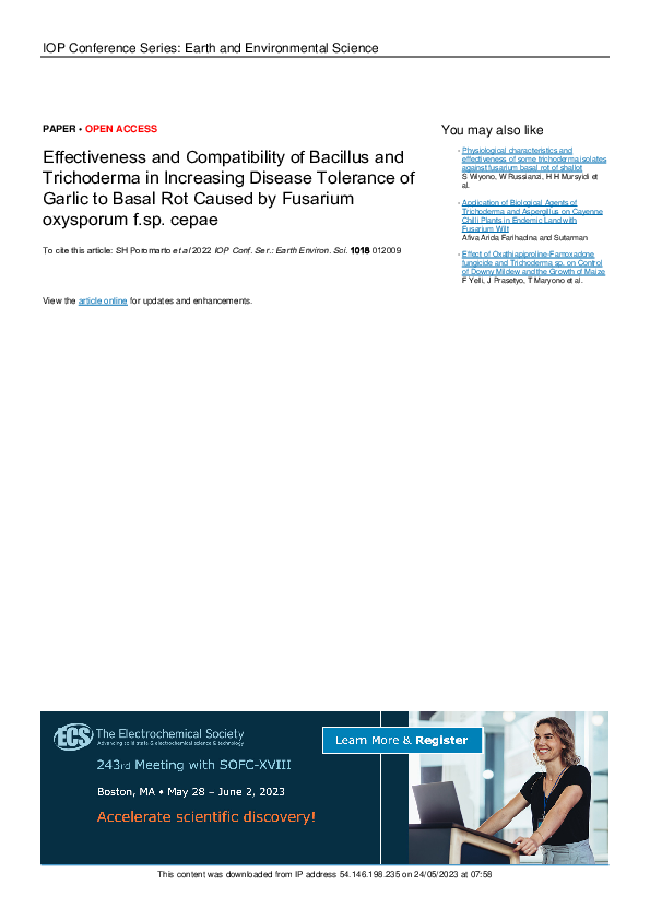 (PDF) Effectiveness and Compatibility of Bacillus and Trichoderma in ...