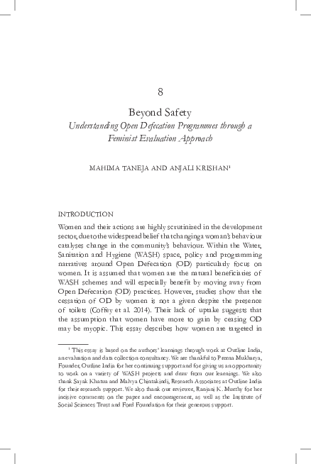 (PDF) Understanding Open Defecation Programmes through a Feminist ...