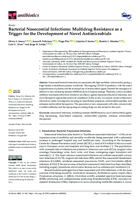 (PDF) Bacterial Nosocomial Infections: Multidrug Resistance as a Trigger for the Development of ...
