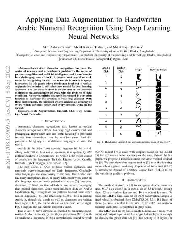 (PDF) Applying Data Augmentation to Handwritten Arabic Numeral Recognition Using Deep Learning ...
