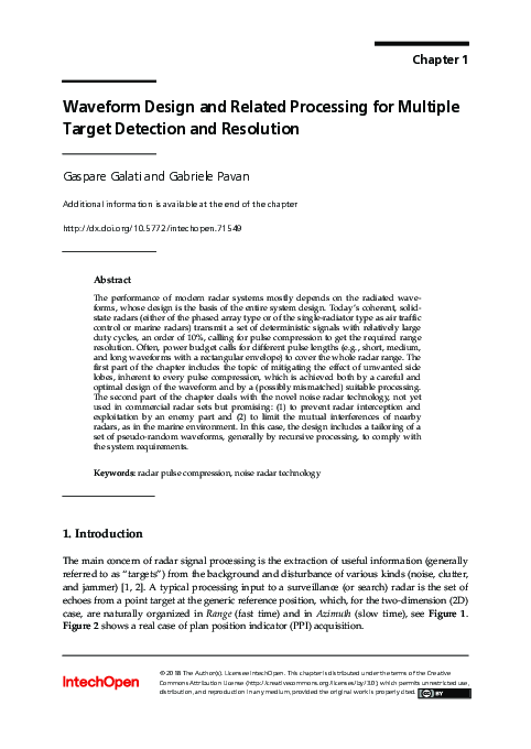 Pdf Waveform Design And Related Processing For Multiple Target Detection And Resolution