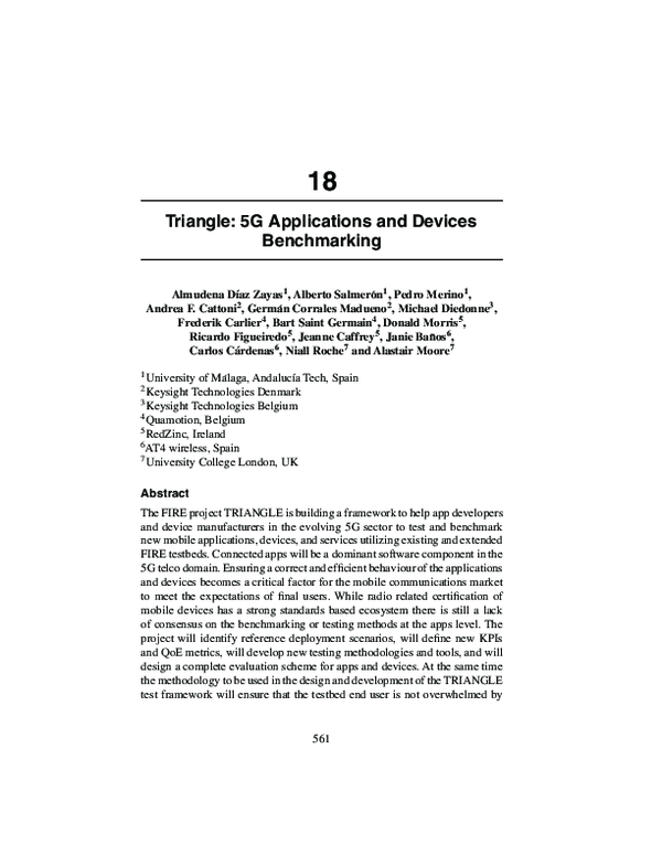 (PDF) Triangle: 5G Applications and Devices Benchmarking