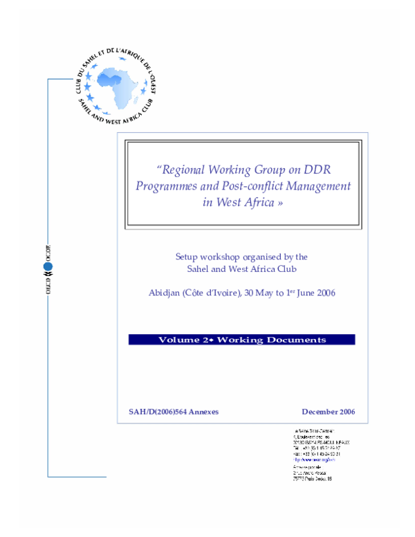 (PDF) Documents List FIRST SESSION: OVERVIEW OF DDR PROGRAMMES IN WEST ...