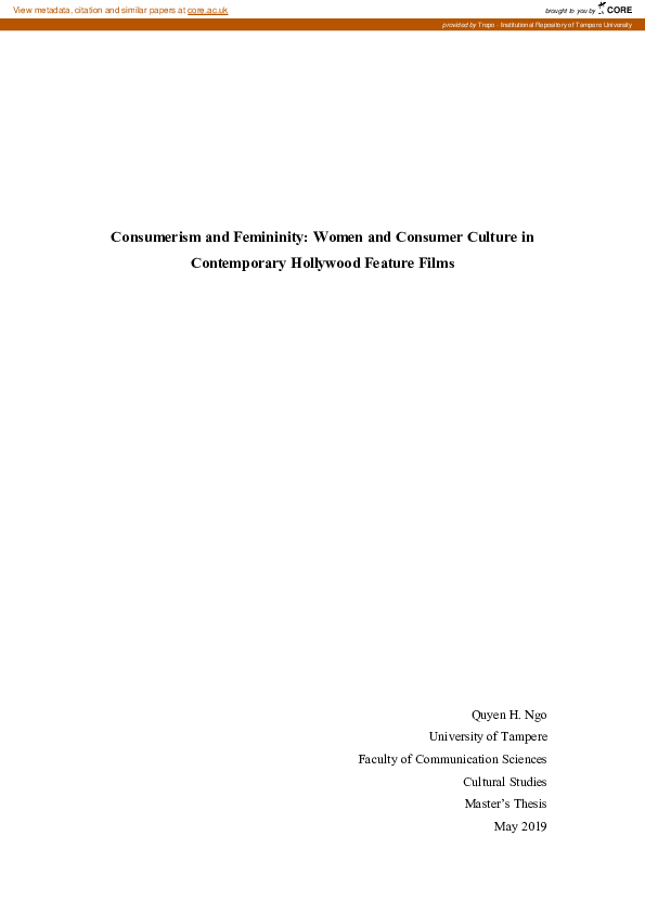 (PDF) Consumerism and femininity : Women and consumer culture in ...