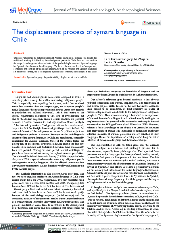 (PDF) The displacement process of aymara language in Chile | Ivan ...